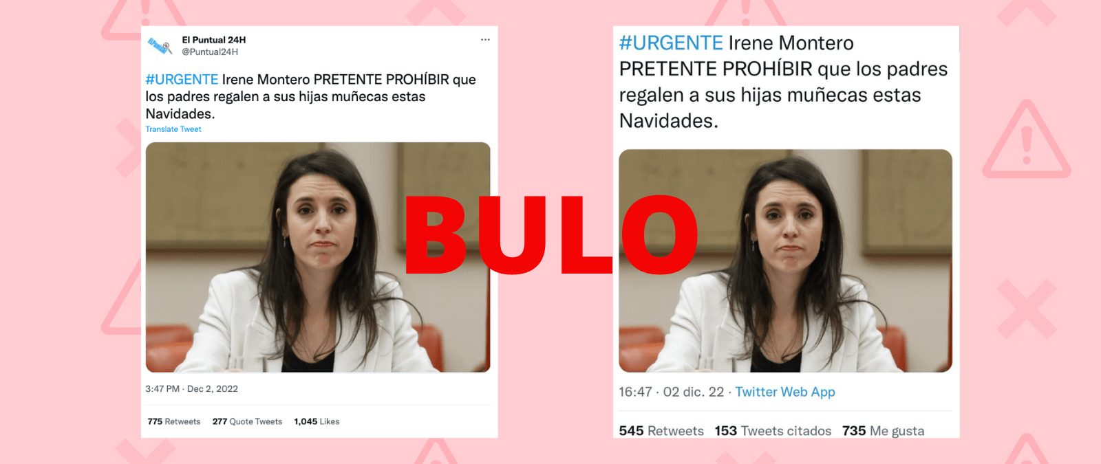 El bulo de Irene Montero y la prohibición de que los padres regalen muñecas a sus hijas estas ...