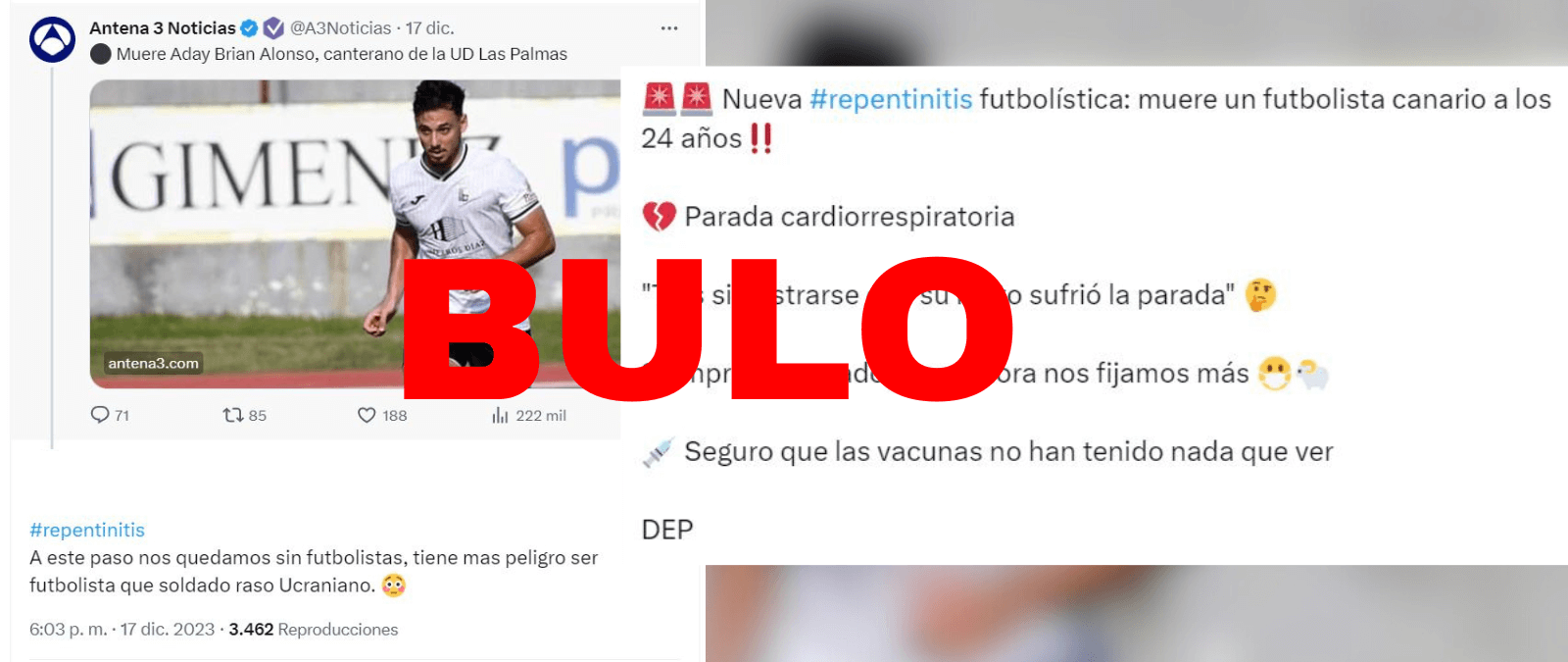 Contenidos que usan la muerte del futbolista Aday Brian Alonso para ...