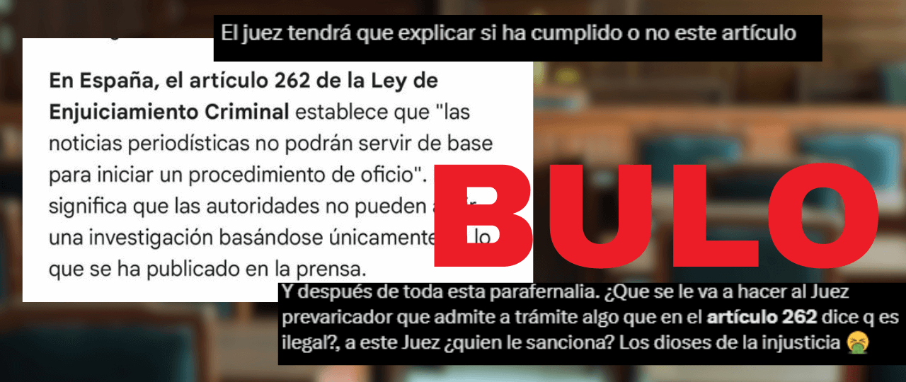 No, el artículo 262 de la Ley de Enjuiciamiento Criminal no dice que ...