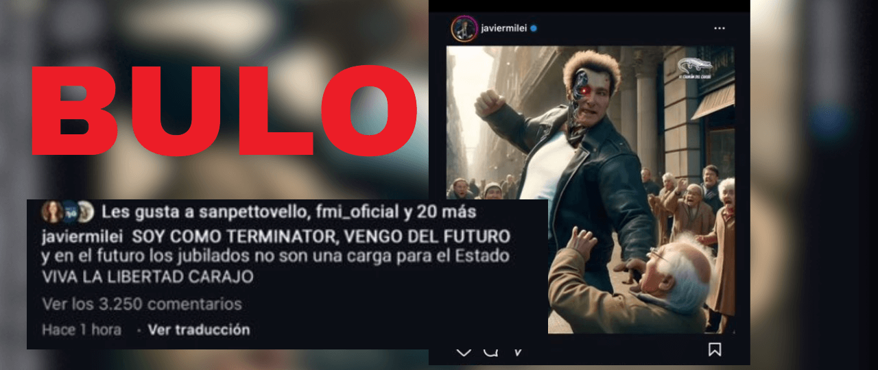 No, Javier Milei no publicó una imagen suya retratado como Terminator ...