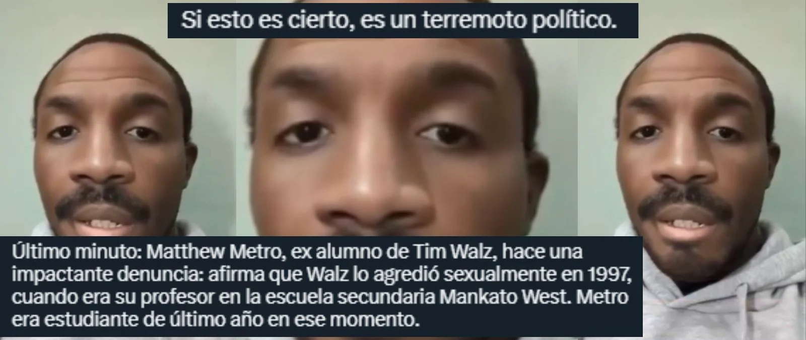 El bulo de que Matthew Metro ha acusado a Tim Walz de pederastia cuando ...