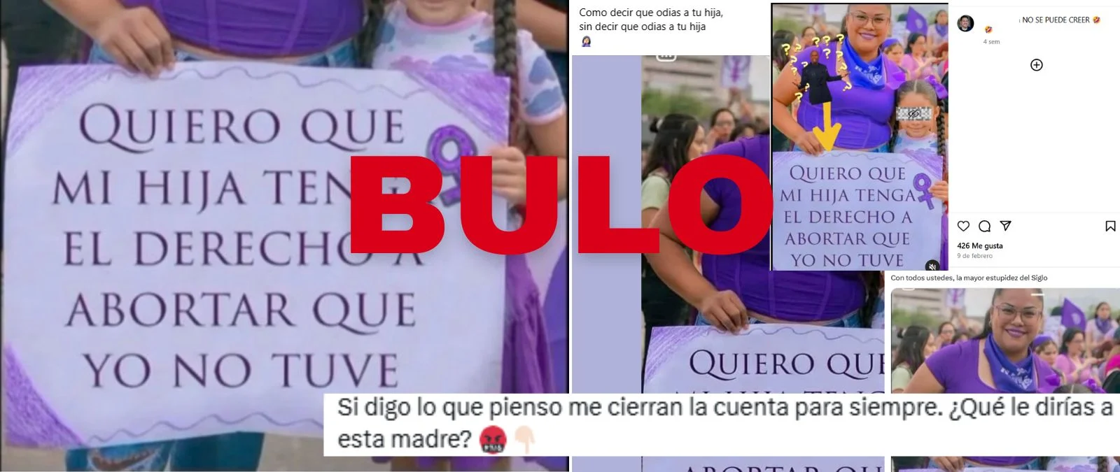No, este cartel que dice "Quiero que mi hija tenga el derecho a abortar que yo no tuve" no es ...